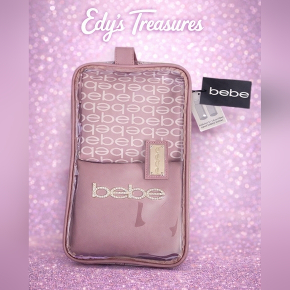 bebe | Bags | 3 Pc Bebe Cosmetic Bag With Toiletry Bottles New | Poshmark